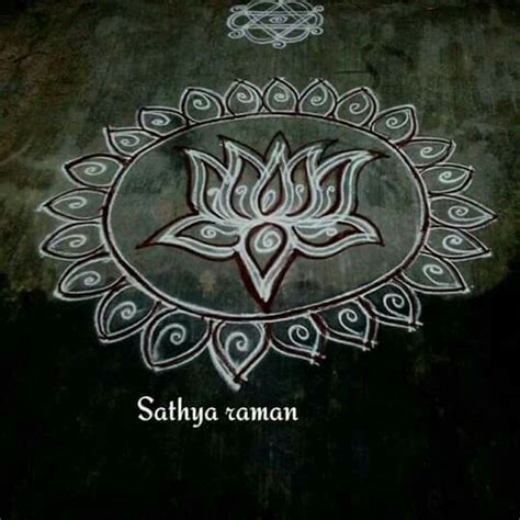 sahaja rama flower design beautiful rangoli with floral stencil