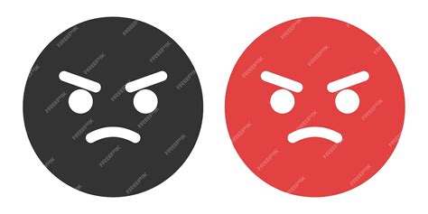 Premium Vector Angry Face Icon Man Anger Illustration Symbol Grumpy