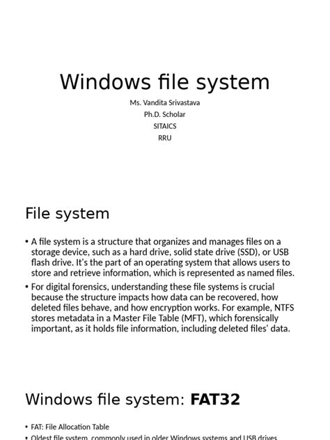 Windows File System Pdf
