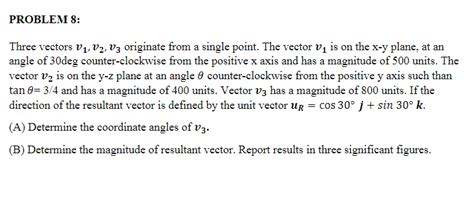 Solved Three Vectors V V V Originate From A Single Point Chegg Com