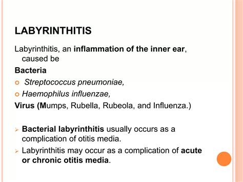 Inner Ear Disorder Nursing Care Pptx