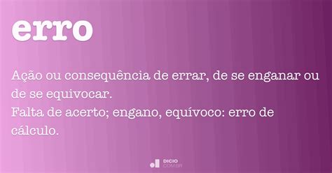 Erro Dicio Dicionário Online de Português