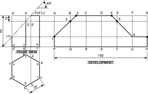 9 Problem 6 A Pentagonal Prism Of 25 Mm Base Edges And 60 Mm Long Is