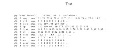R How To Fit Console Output In Pdf Generated By Rmarkdown Stack Overflow