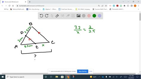 Solved In Triangle Abc D And E Are Points On The Sides Ab And Ac Respectively Such That De Is