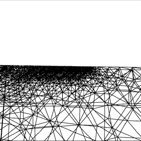 detail of a dual boundary element method mesh with 7 cracks oriented