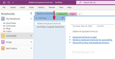 How To Rearrange OneNote Sections And Page Panels