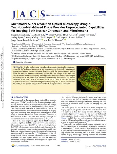 Pdf Multimodal Super Resolution Optical Microscopy Using A Transition