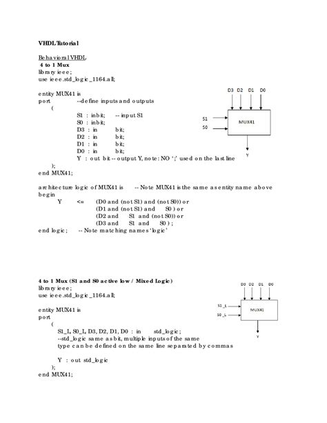 Vhdl Tutorial Digital Logic Computer System Notes Eel 3701