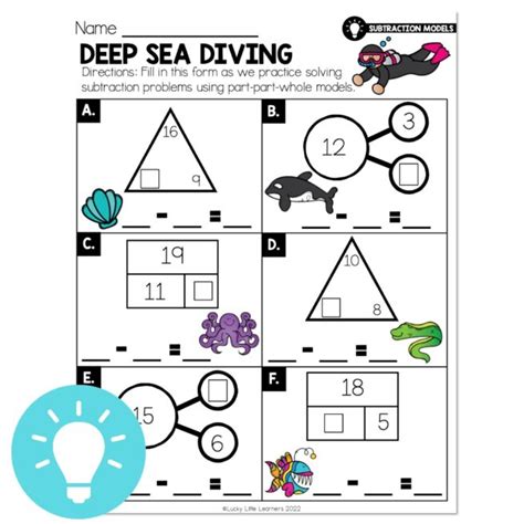 Lucky To Learn Math Subtract With Part Part Whole Models Lesson 211 Mini Lesson Deep