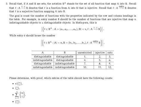 solved 3 recall that if a and b are sets the notation ba