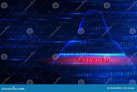 Hacker Data Security Technology Blue Background Data Secure Theft