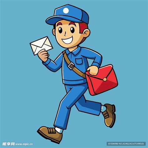 奔跑送信的邮递员设计图职业人物人物图库设计图库昵图网