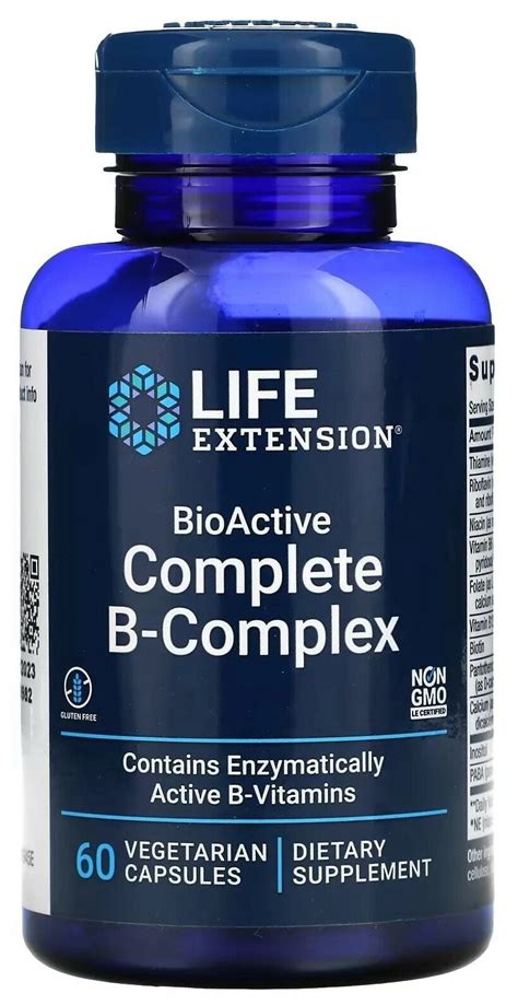 Капсулы Life Extension Bioactive Complete B Complex 85 г 60 шт
