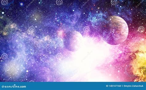 Galaxy Background With Nebula Stardust And Bright Shining Stars Nebula And Open Cluster Of