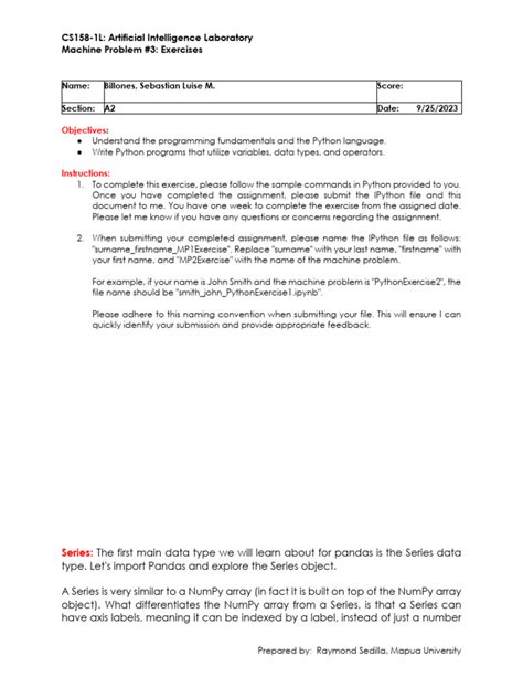 Python Series Data Type Tutorial Pdf Computing Computer Science