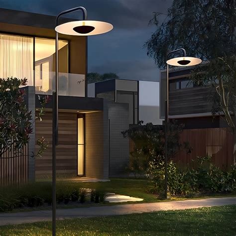 Waterproof Outdoor Cap Shade Standing Lamp Modern Street Post Light
