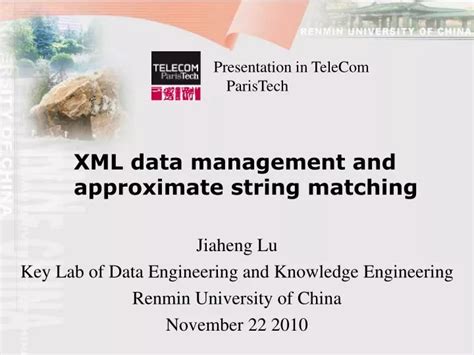 Ppt Xml Data Management And Approximate String Matching Powerpoint