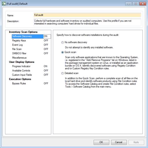 Configuring Audit Profiles Network Inventory Guide Alloy Navigator Express Alloy Software Docs