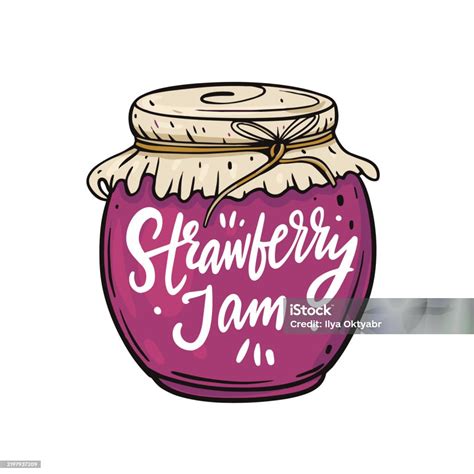 아름답게 손으로 만든 딸기 잼 항아리 그림은 모든 부엌 디자인에 적합합니다 가정 주방에 대한 스톡 벡터 아트 및 기타 이미지 가정 주방 가정의 방 과일 Istock