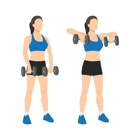 Woman Doing Upright Dumbbell Rows Exercise 35142977 Vector Art At Vecteezy