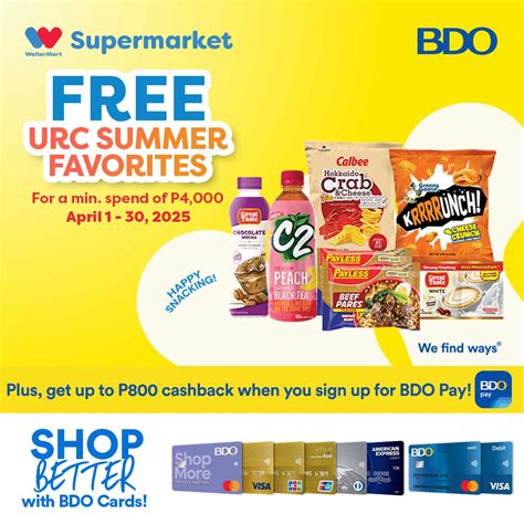 Bdo Unibank Free Urc Summer Favorites At Waltermart Supermarket With