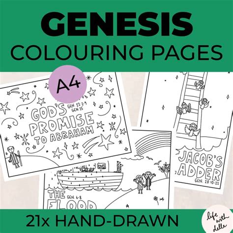 Bundle Genesis Colouring Through The Bible By Life With Delle Tpt