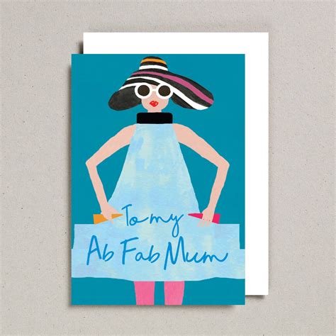 To My Ab Fab Mum Card Fashion Card Mum Occasion Card Etsy