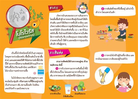 แผ่นพับ โรคหัด โรคสุกใส โรคไข้หวัดใหญ่ โรคโนโรไวรัส ไวรัสโรต้า โรคอาร์เอสวี กองควบคุมโรคติดต่อ