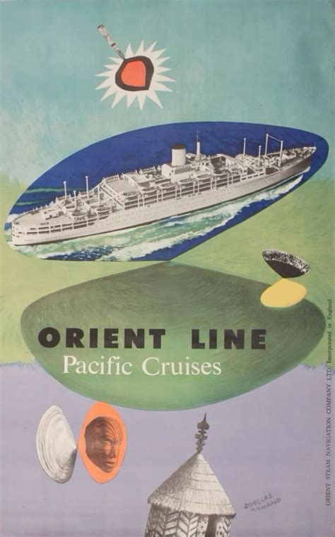 Orient Line • Pacific Cruises Pacific Cruise Vintage Travel Posters