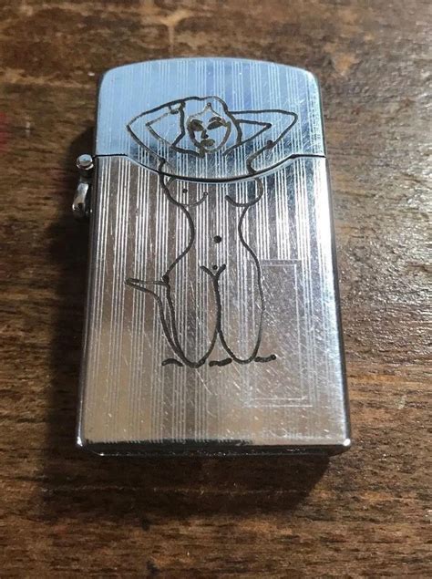 Vintage Zenith Lighter Risqué Nude Lady Vietnam Era Double Sided Excellent Cond