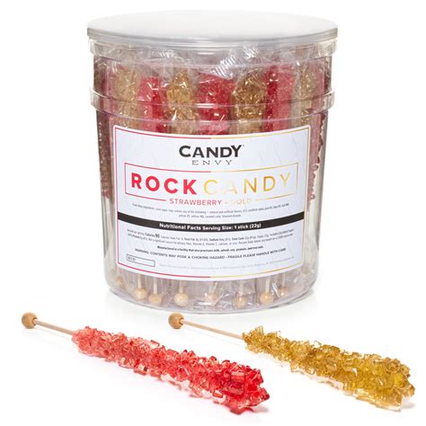 Candy Envy Gold And Red Rock Candy Sugar Sticks 36 Count Indiv Wrapped