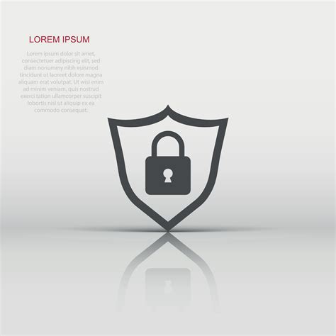 Lock With Shield Security Icon Vector Illustration On White Background Business Concept
