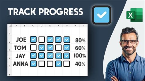 How To Track Progress With Checkboxes In Excel Youtube