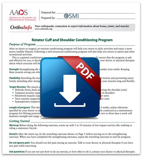 Shoulder Exercise Conditioning Program