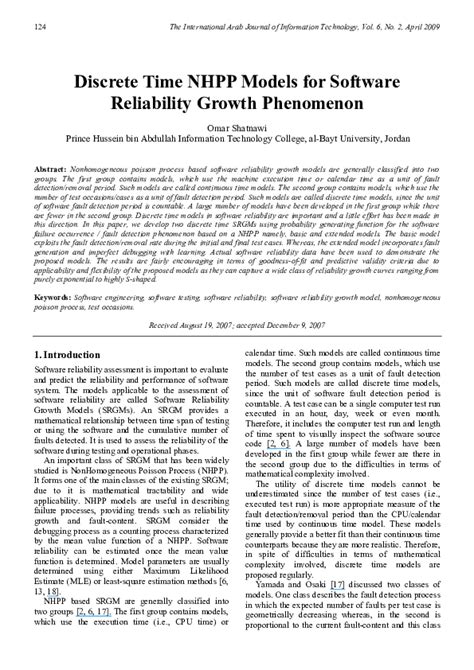 Pdf Discrete Time Nhpp Models For Software Reliability Growth Phenomenon