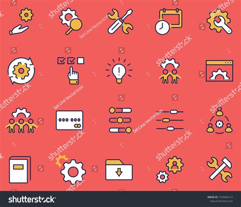 Set Settings Setup Vector Line Icons Stock Vector Royalty Free 1729683127 Shutterstock