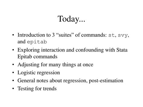 Ppt Basic Epidemiologic Analysis With Stata Powerpoint Presentation Free Download Id3421920