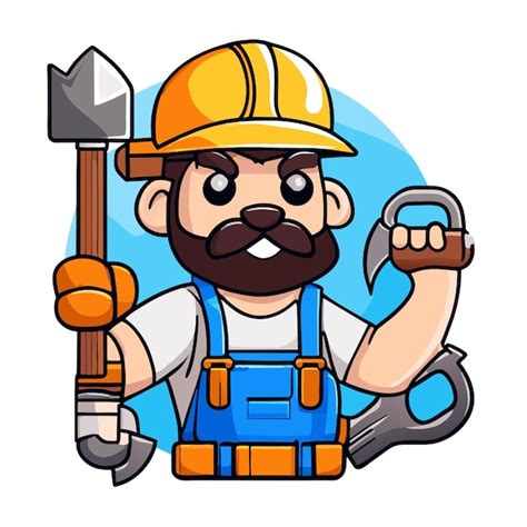 Hand Drawn Builder Outfit Attire Handyman Constructor Repairman Uniform