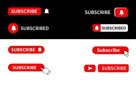 Youtube Subscribe Button Elements Images
