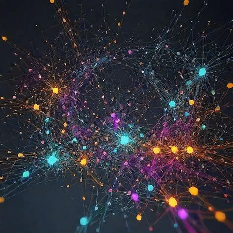 Abstract Particle Connection Network Background Ai Generated Premium