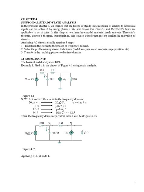 Sinusoidal Steady State Analysis Techniques Pdf Electrical Network Electrical Impedance