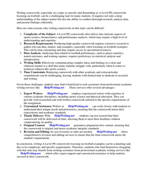 a level pe coursework football examples pdf physical fitness data