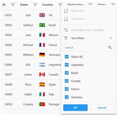 [syncfusion Flutter Datagrid] Ui Filtering And Widget Cells · Issue