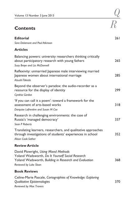 Table Of Contents Pdf Qualitative Research