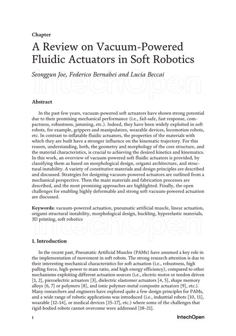 Pdf A Review On Vacuum Powered Fluidic Actuators In Soft Robotics