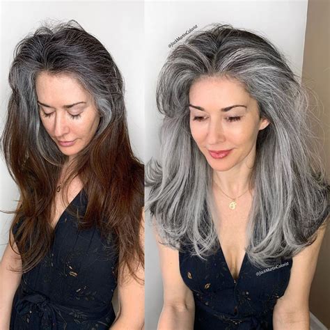 Frisuren übergang Graue Haare