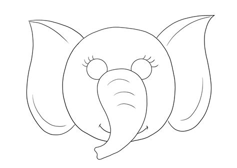 Elephant Mask Coloring Printable Elephant Mask Template Easy Peasy