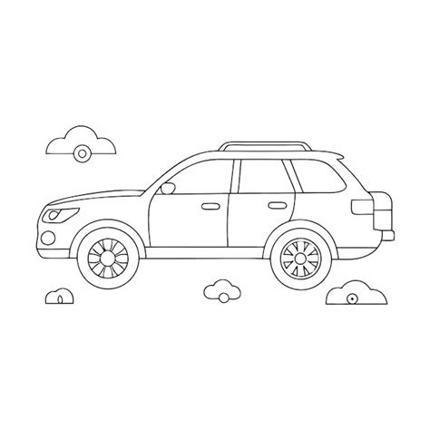 어린이용 자동차 차량 색칠 책 3의 색칠 페이지 윤 프리미엄 Ai 생성 벡터
