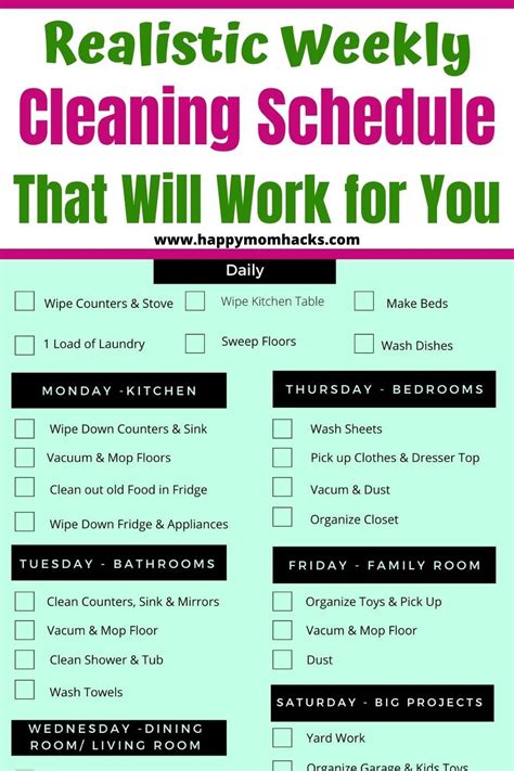 Weekly Cleaning Schedule Thats Easy To Follow Clean House Cleaning